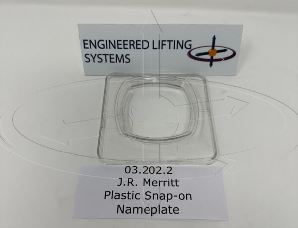 J.R. Merritt 03.202.2 Plastic Nameplate V048K3 | Crane & Hoist Equipment