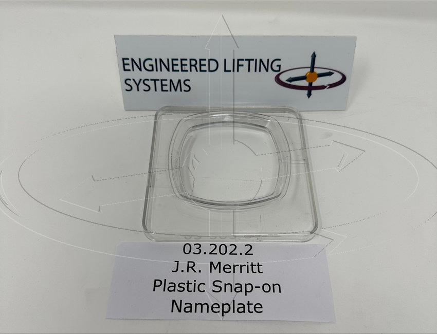 J.R. Merritt 03.202.2 Plastic Nameplate V048K3 | Crane & Hoist Equipment